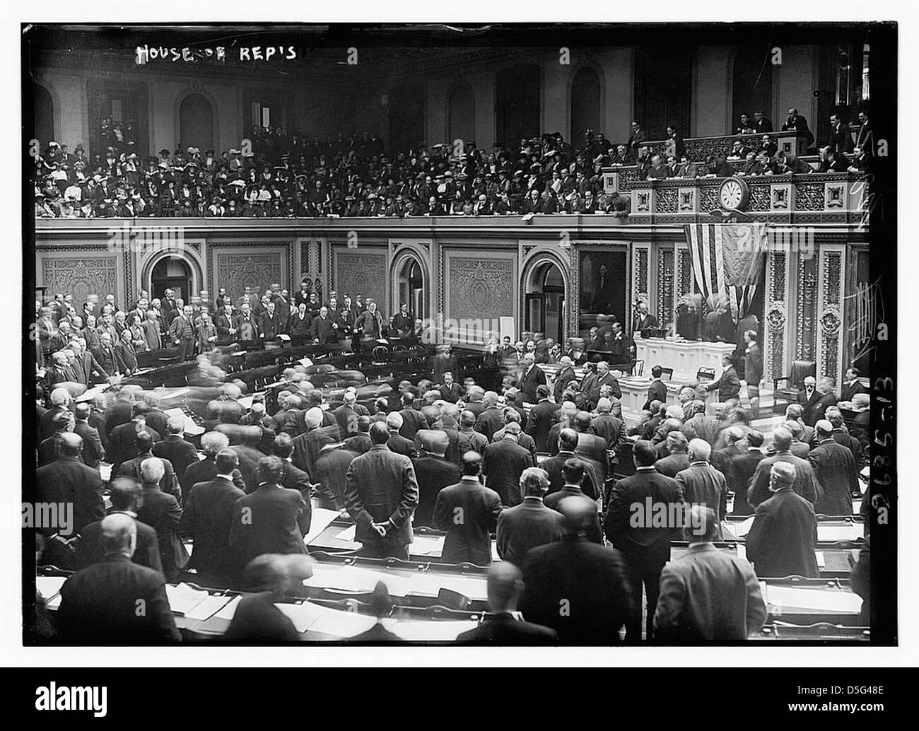 The U.S. House of Representatives in session, captured by the Bain News ...