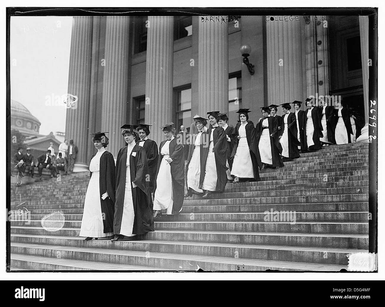This 1913 photograph captures a graduation ceremony at Barnard College ...