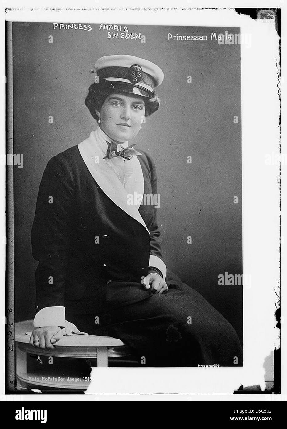 A photograph of Princess Maria of Sweden, taken by photographer Jaeger ...