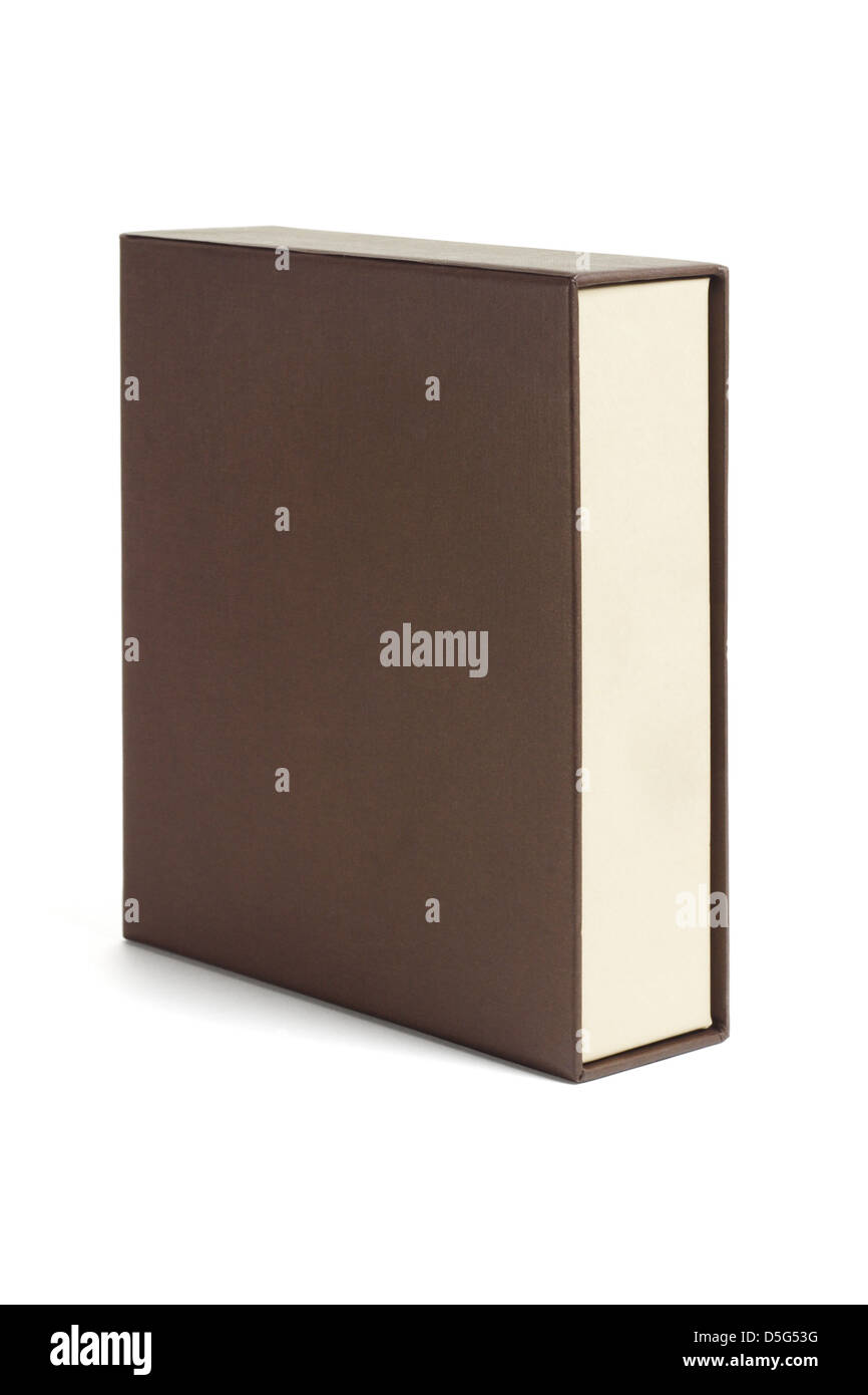 Rectangle Brown Box Standing on White Background Stock Photo - Alamy