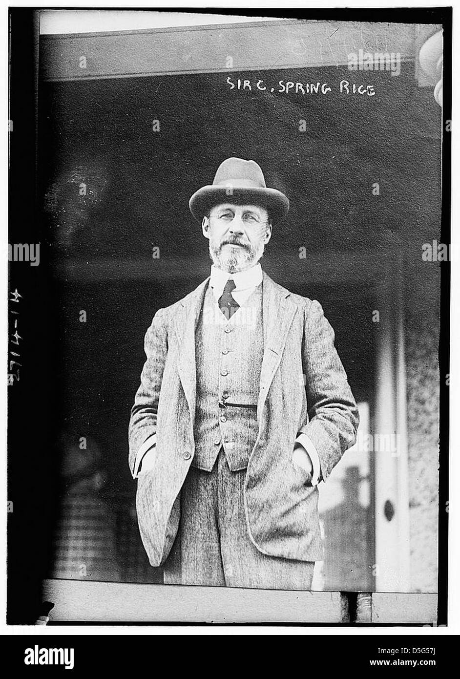 Sir Cecil Spring-Rice, a British diplomat, is captured in this formal ...