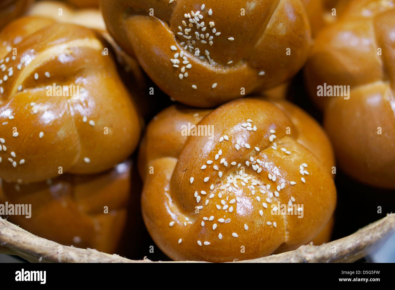 Bread Rolls, Roll with Sesame Seeds Stock Photo - Alamy