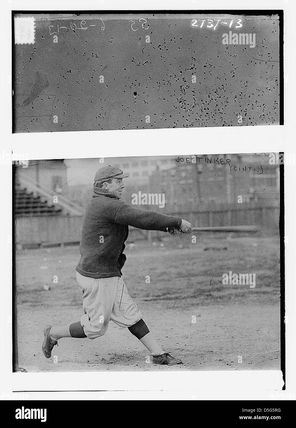 Joe Tinker, manager of the Cincinnati Reds, is shown in this 1913 ...