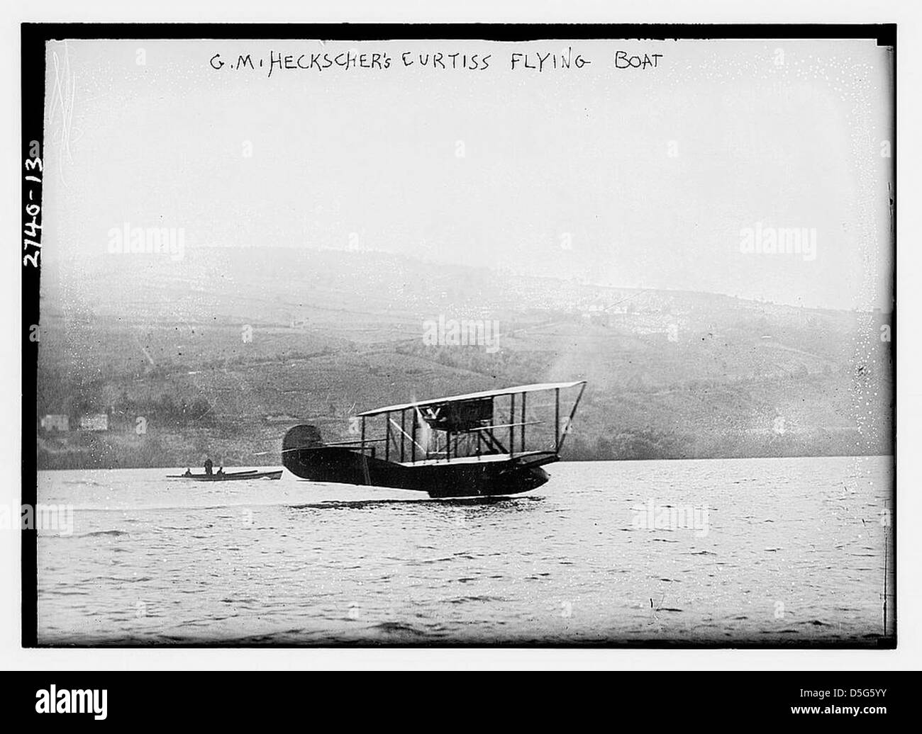 This historical image showcases the Curtiss Model E Flying Boat, a ...