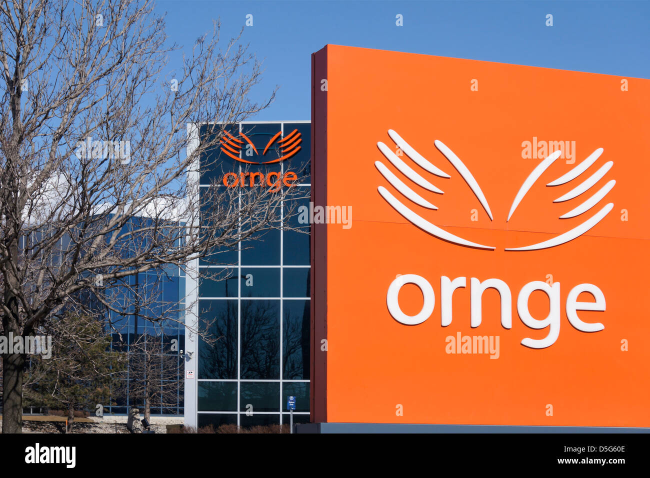 Ornge Sign Logo outside Head Office, Mississauga Stock Photo - Alamy