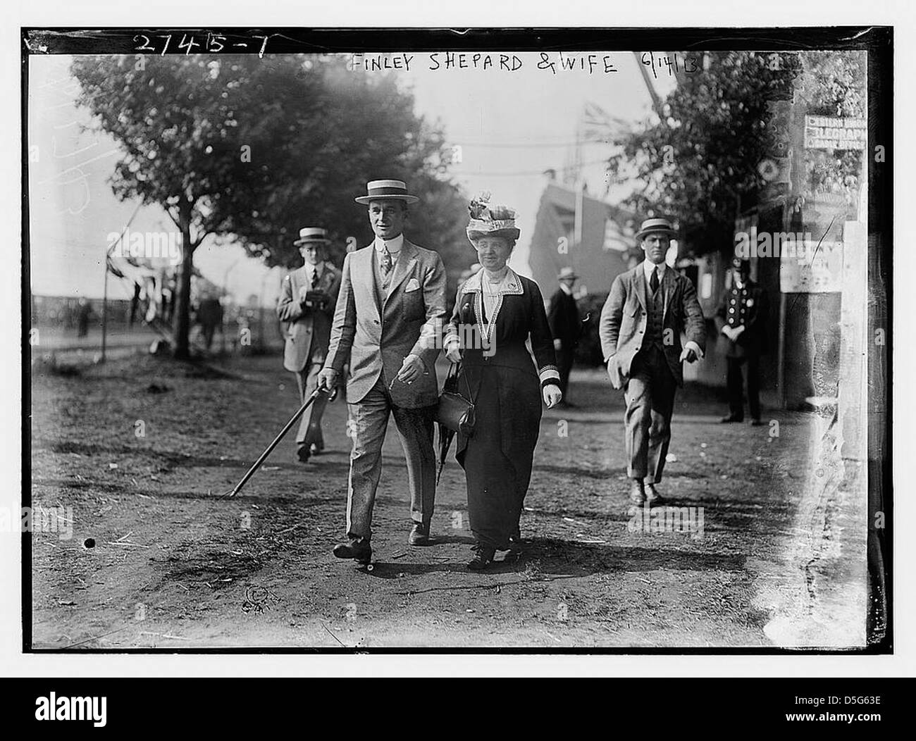 A photograph from June 14, 1913, showing Finley J. Shepard and his wife ...