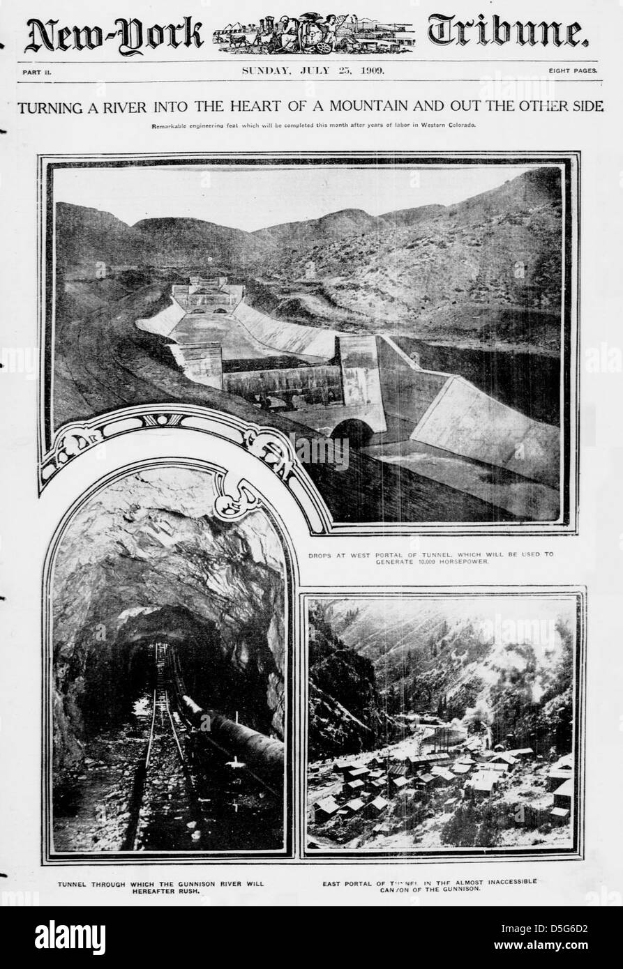 This 1909 photograph depicts the Gunnison Diversion Dam, part of the ...