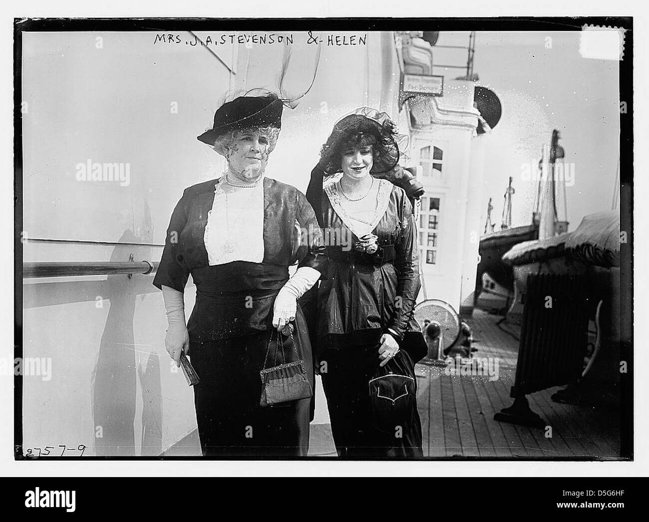 Mrs. J.A. Stevenson and Miss Helen Stevenson in a photo taken in Garden ...
