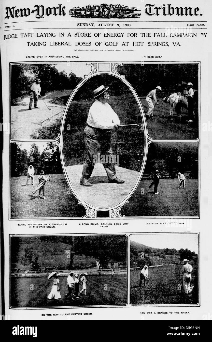 This image humorously portrays Judge Taft taking a break to play golf ...