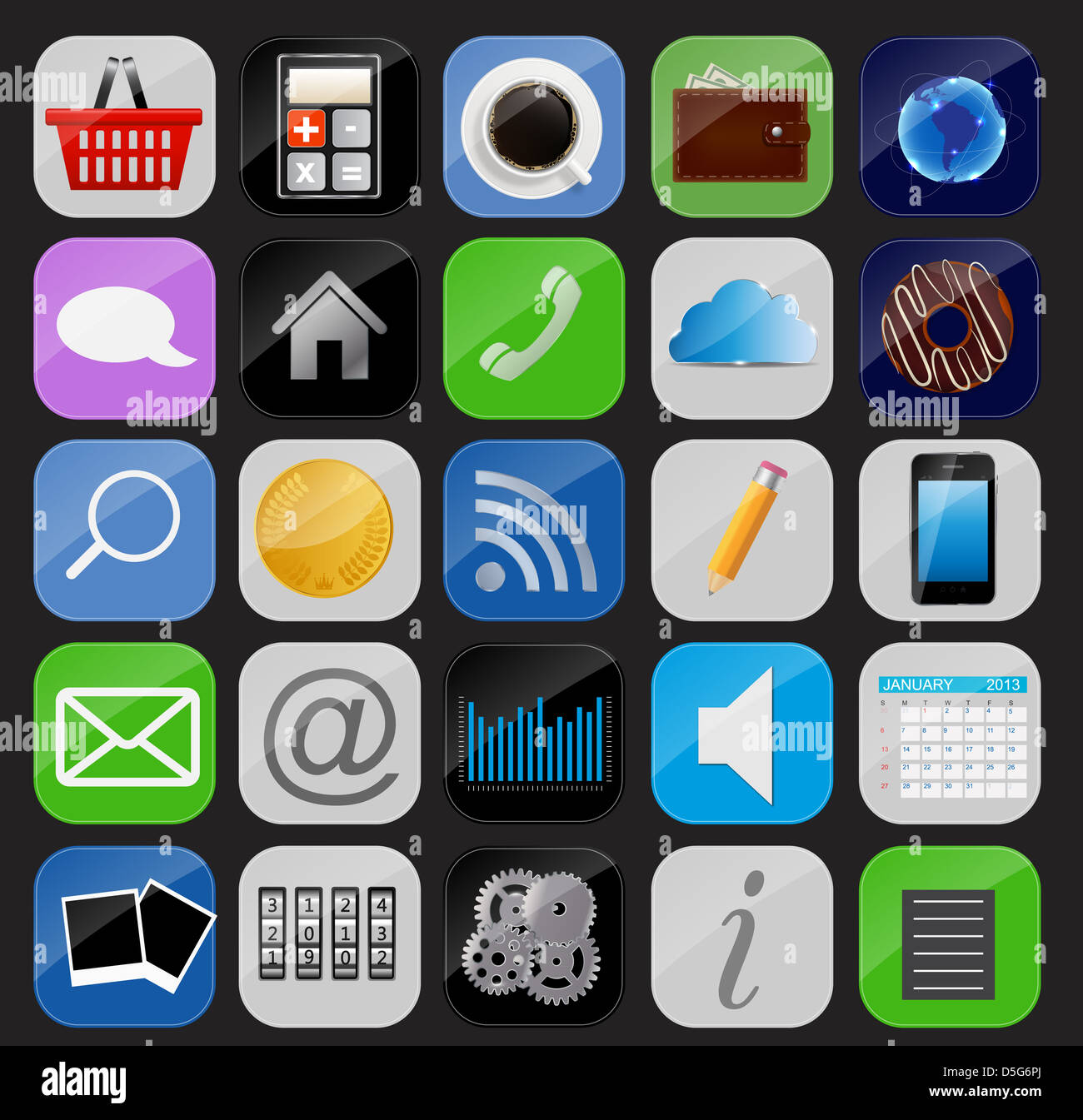 Apps icon set vector illustration Stock Photo - Alamy