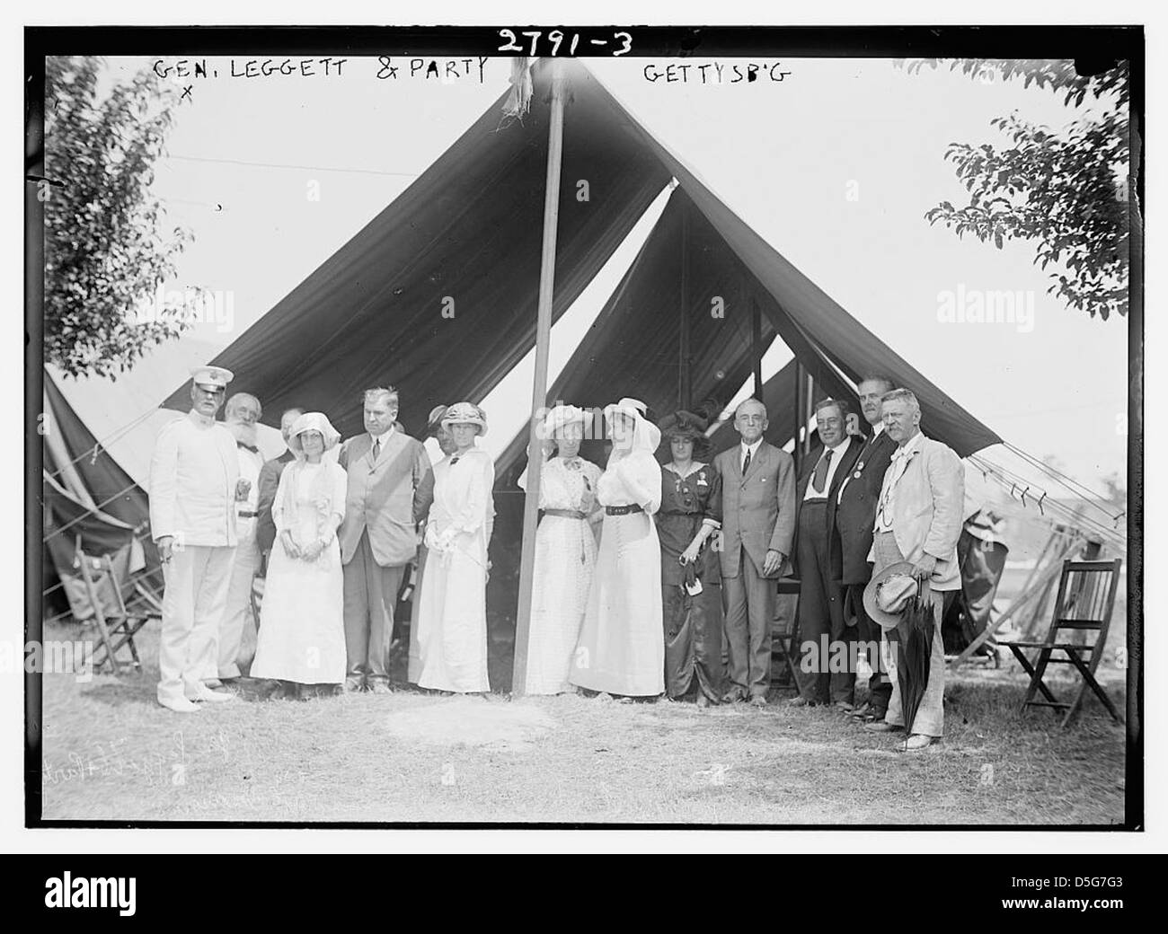 Gen. Leggett [i.e., Liggett] & party - Gettysburg (LOC Stock Photo - Alamy