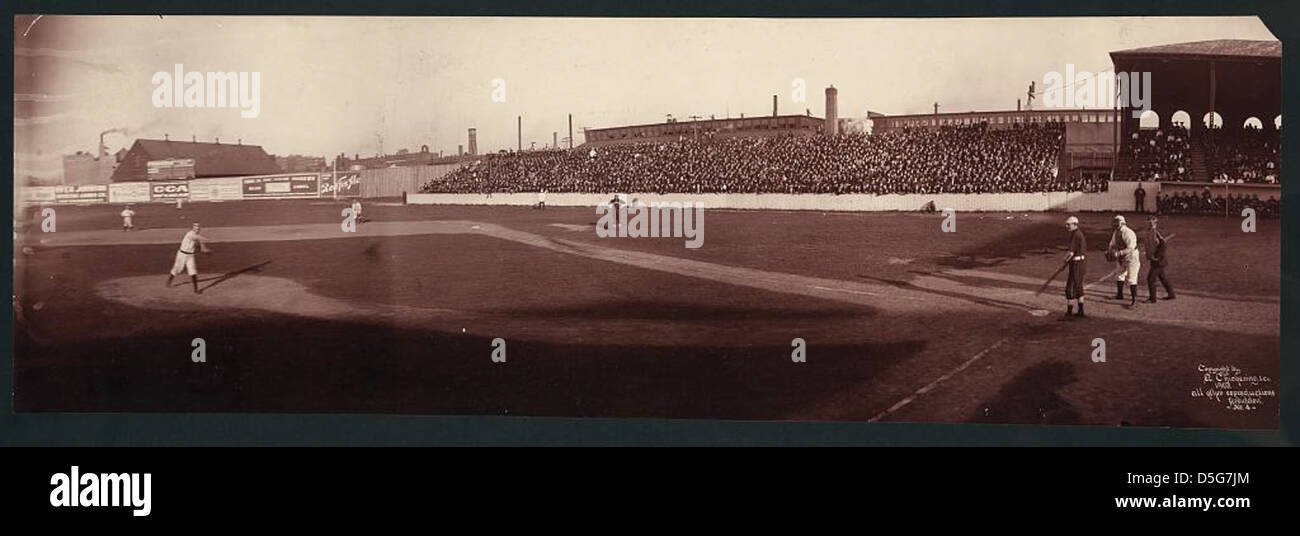 A photograph from the 1903 American League baseball game in Boston ...