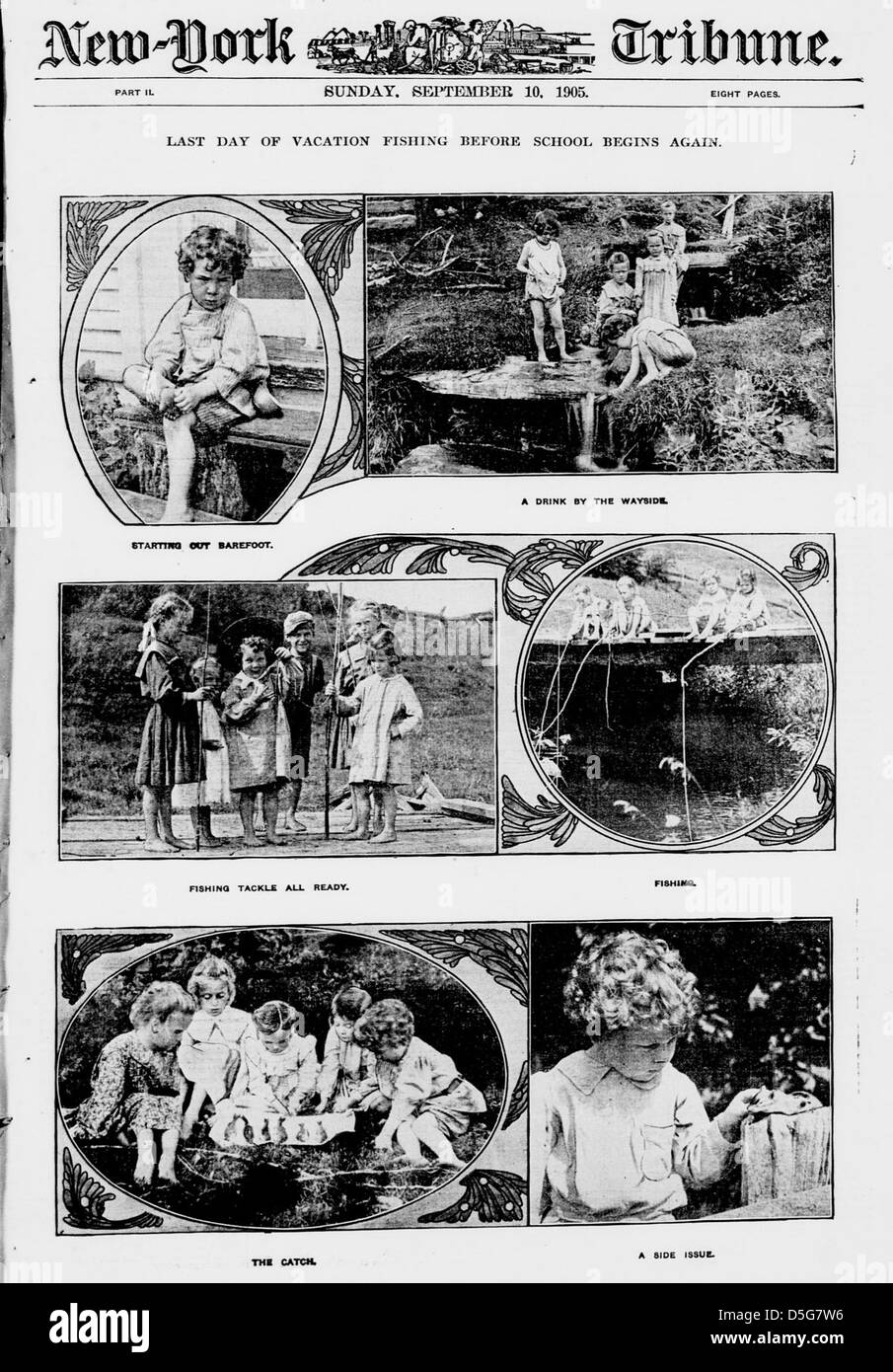 Summer vacation children school Black and White Stock Photos & Images ...