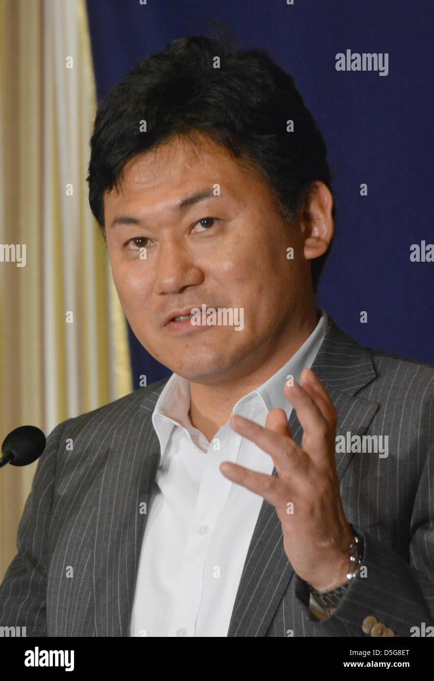 Tokyo, Japan. April 2, 2013. Hiroshi Mikitani, CEO of the e-commerce ...