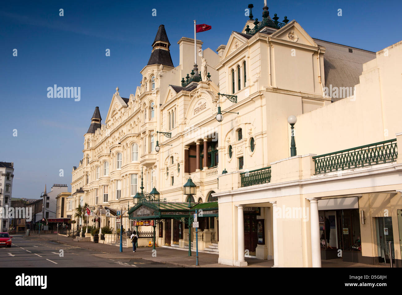 Isle of Man, Douglas, Harris Promenade, Gaiety Theatre and Sefton Hotel ...