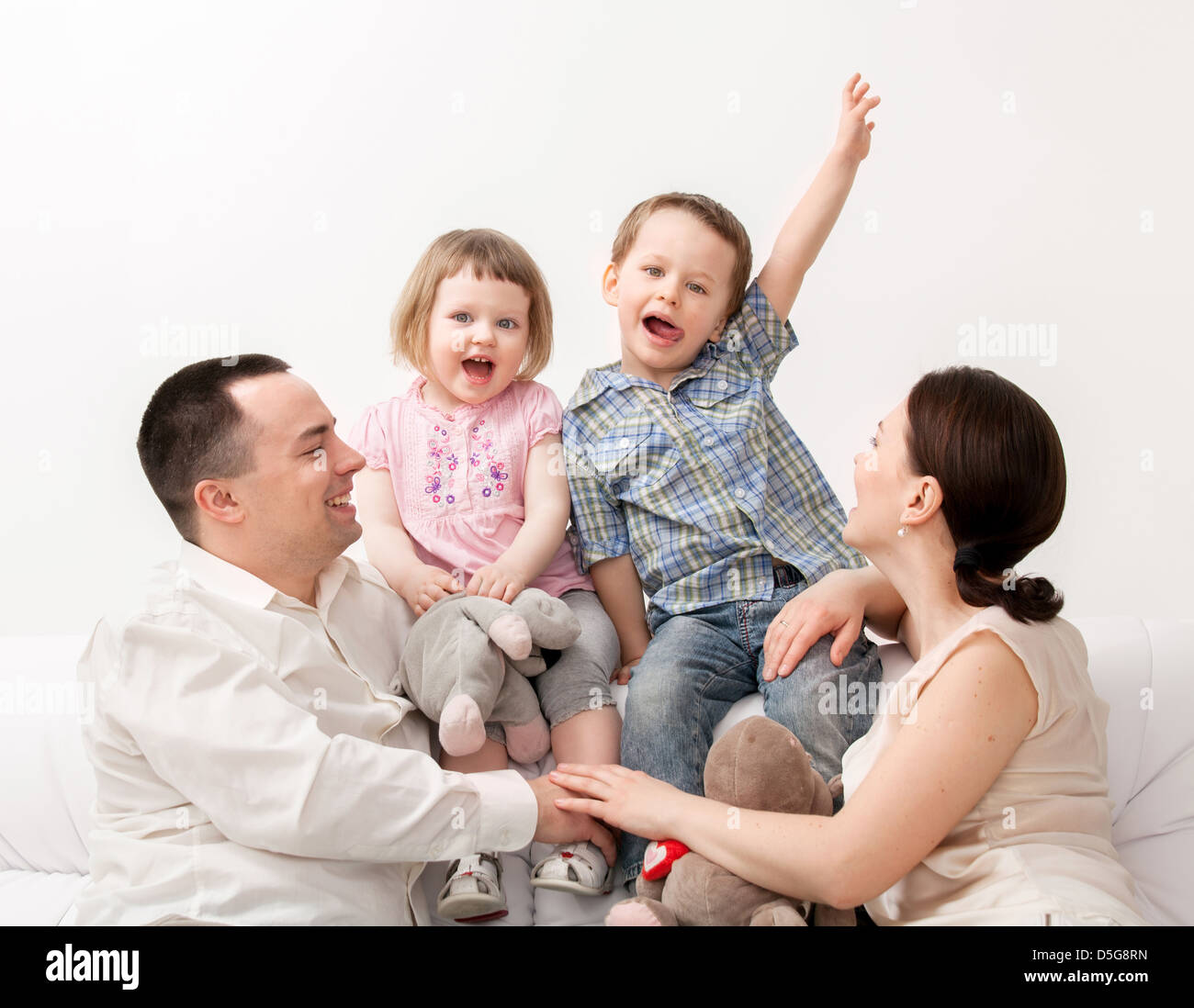 Beautiful happy family Stock Photo - Alamy