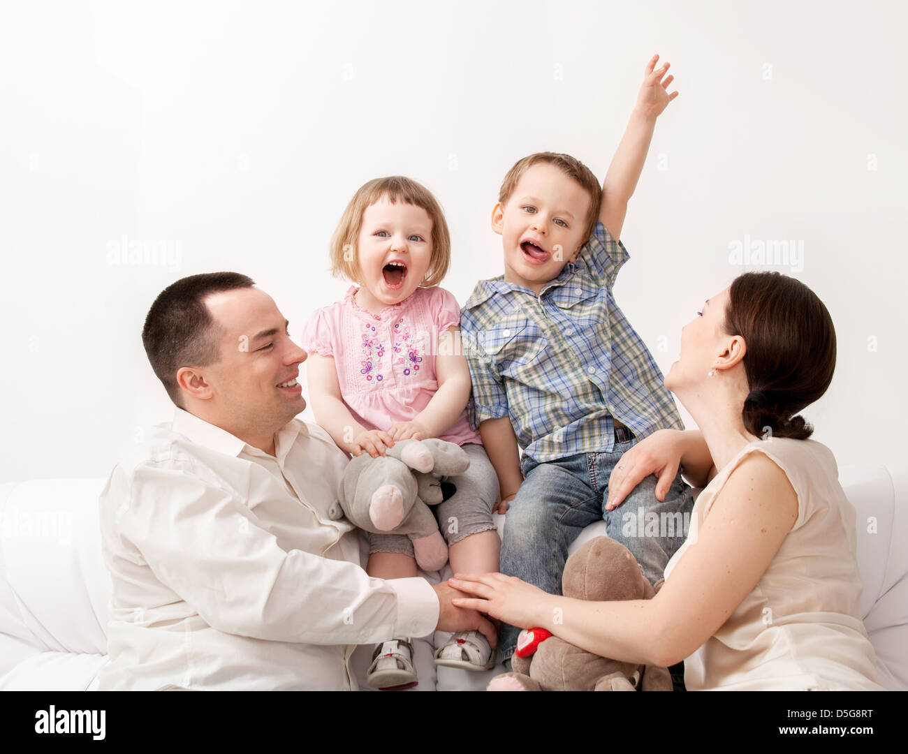 Beautiful happy family Stock Photo - Alamy