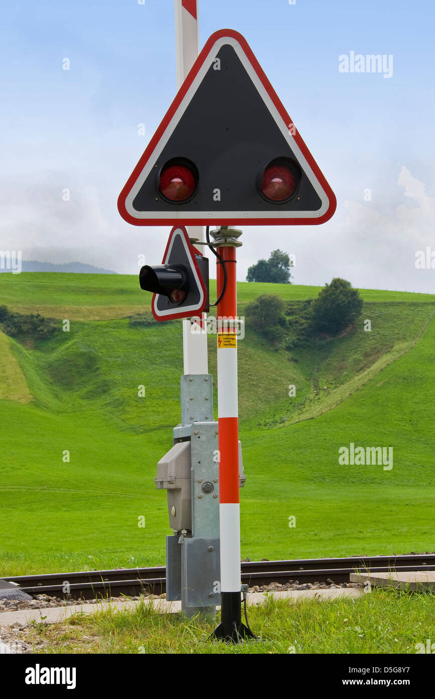Switzerland, Canton Bern, Emmental land, Rail crossing Stock Photo - Alamy