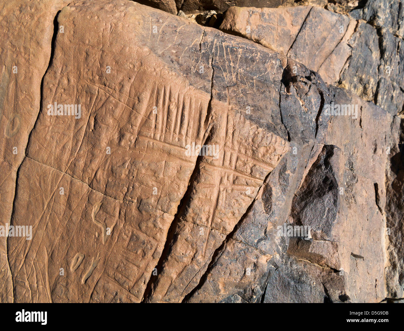 Prehistoric rock carvings at Oued Mestakou on the Tata to Akka road in ...