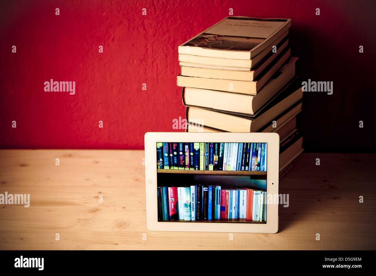 books and ipad Stock Photo - Alamy