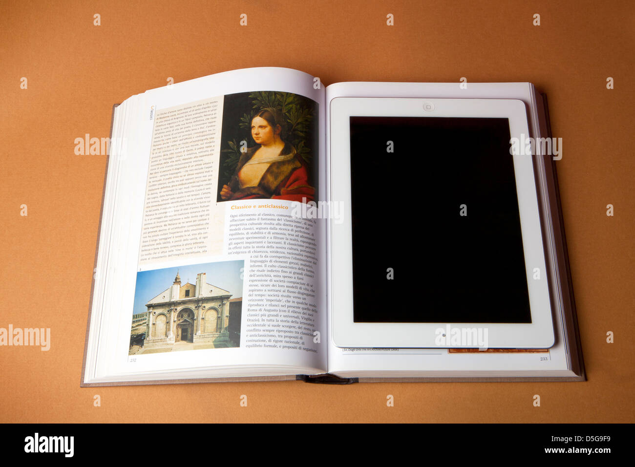 book and ipad Stock Photo - Alamy