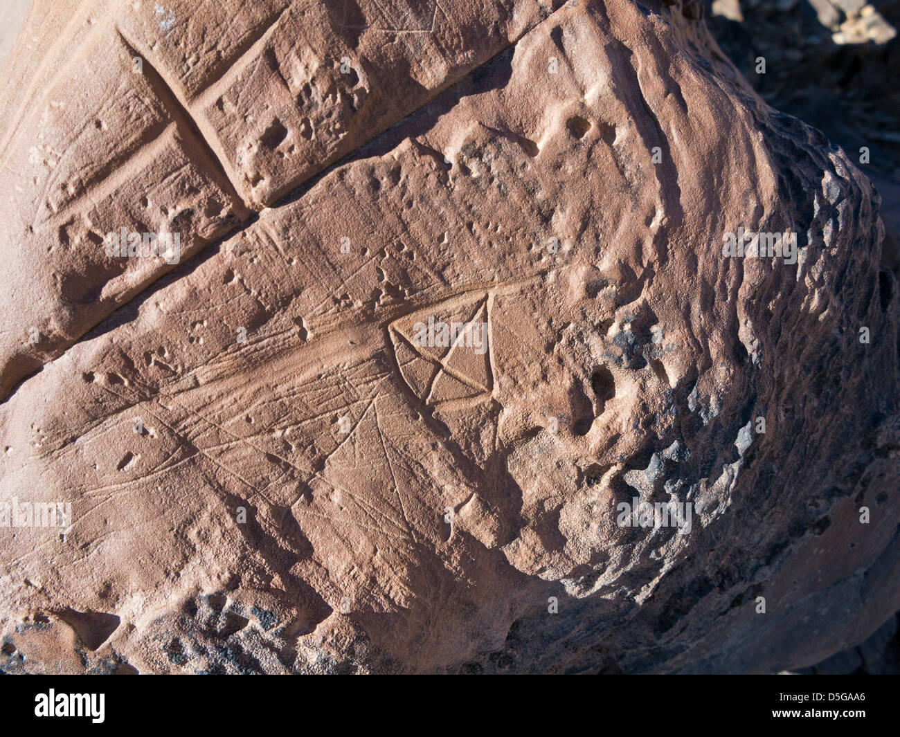 Prehistoric rock carvings at Oued Mestakou on the Tata to Akka road in ...