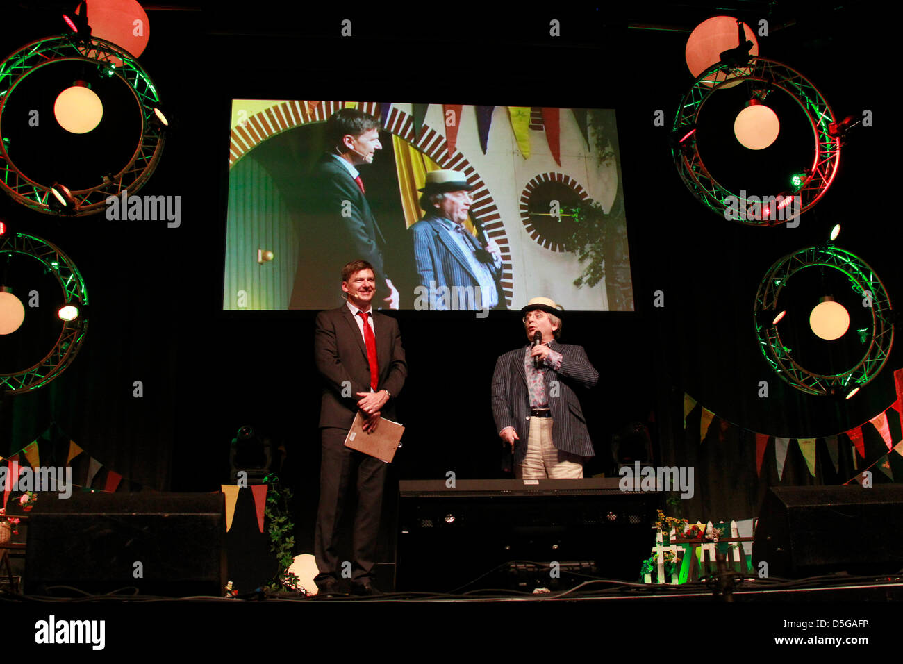 Actors Mark Ferguson and Sylvester McCoy attending the 'There And Back ...