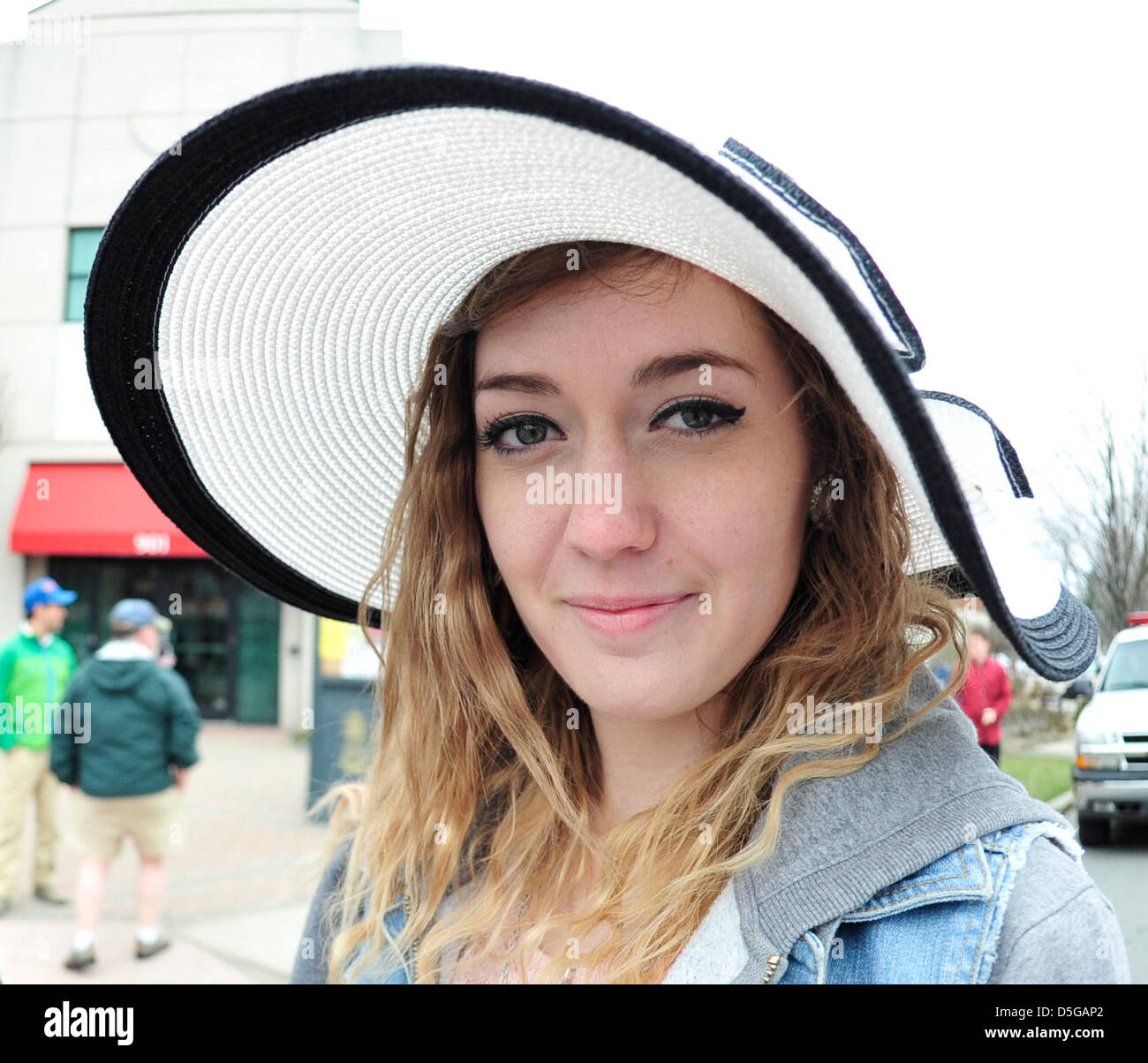 Garden City, New York, U.S. March 31, 2013. This spectator wore a white ...