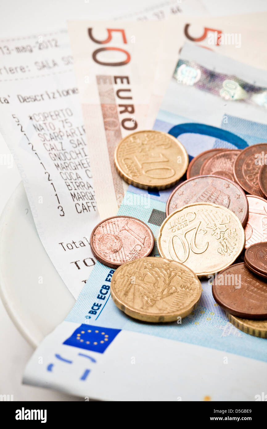 euros and receipt Stock Photo - Alamy