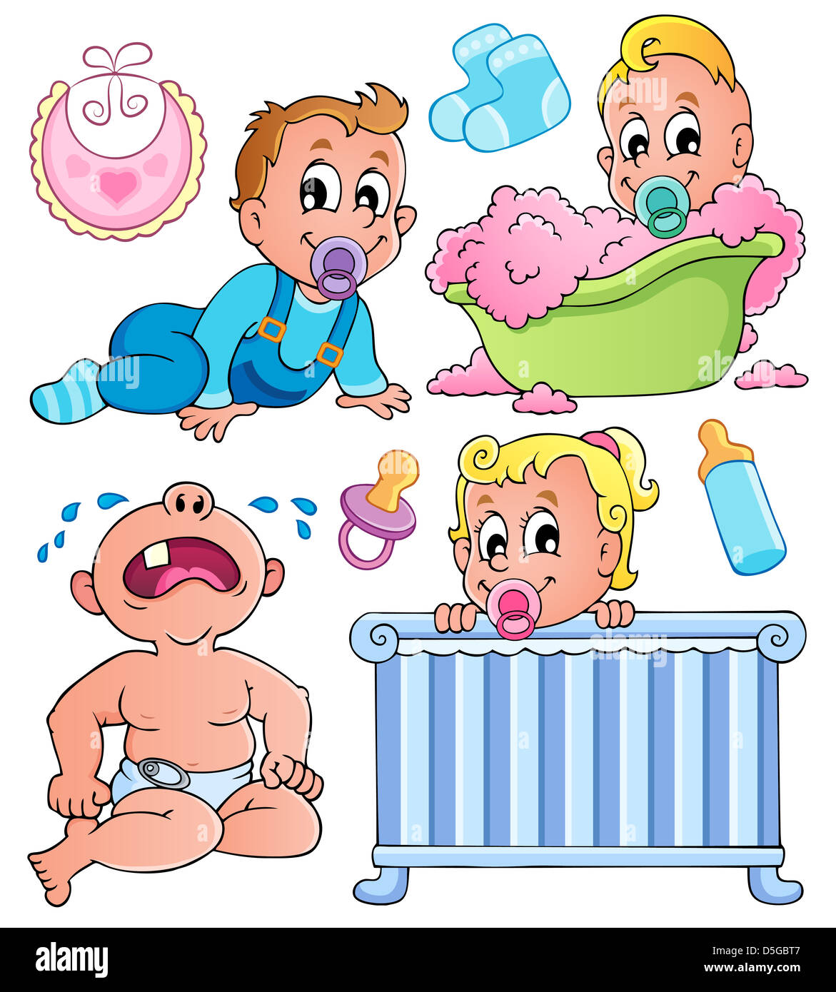 Cartoon baby smiling crying hi-res stock photography and images - Alamy