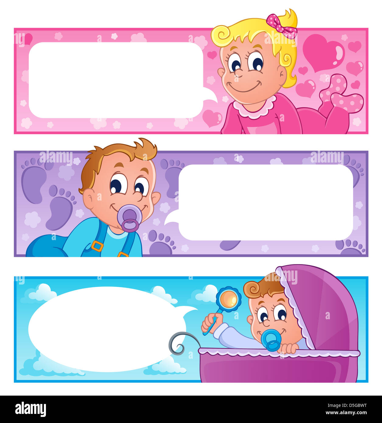 Baby theme banners collection 1 - picture illustration Stock Photo - Alamy