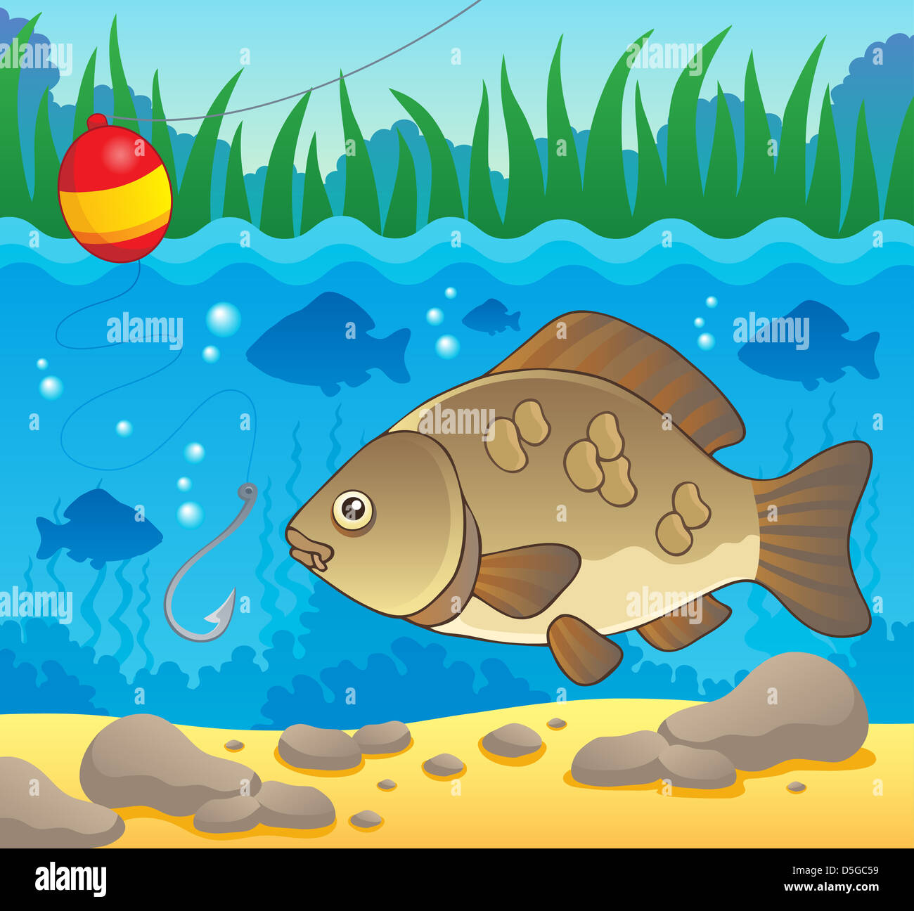 Freshwater fish theme image 2 - picture illustration Stock Photo - Alamy