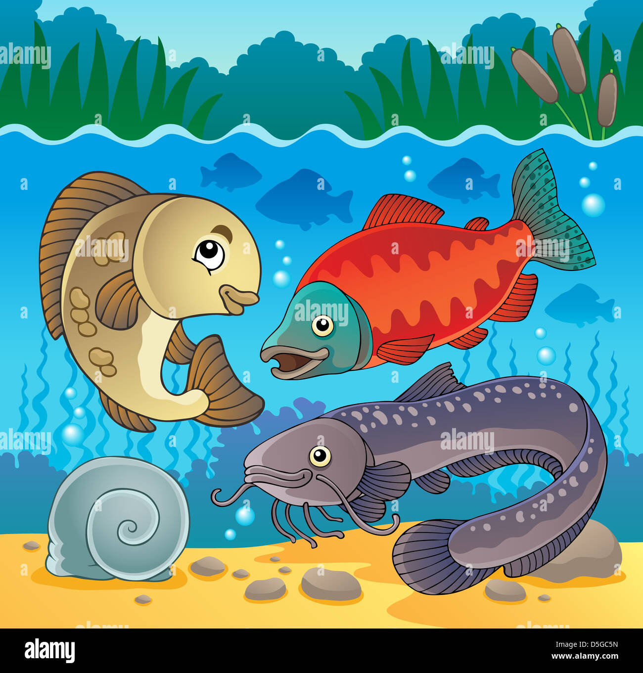 Freshwater fish theme image 5 - picture illustration Stock Photo - Alamy