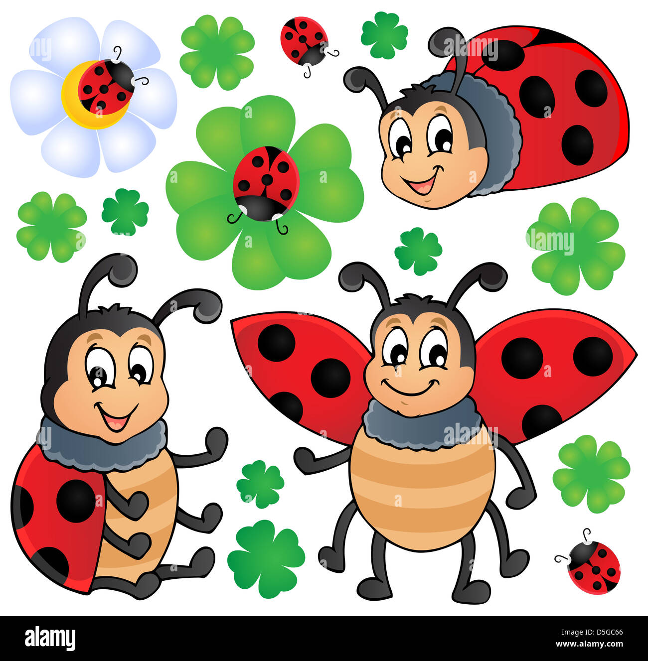 Image with ladybug theme 1 - picture illustration Stock Photo - Alamy