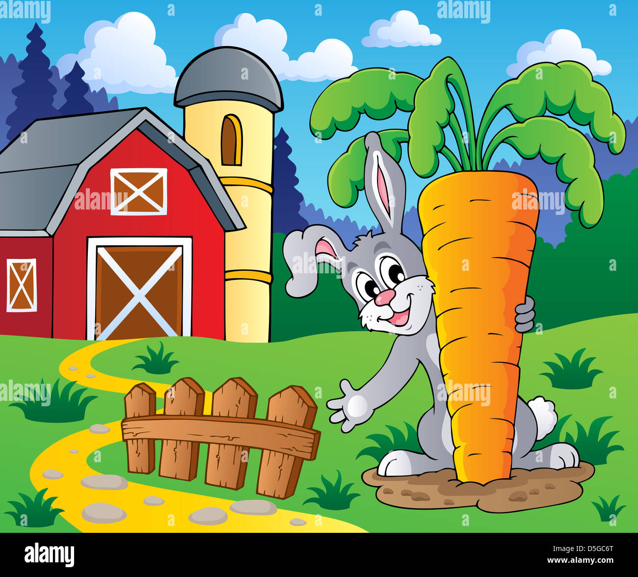 Image with rabbit theme 2 - picture illustration Stock Photo - Alamy