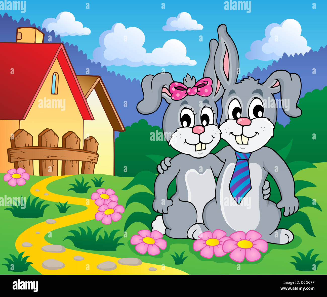 Image with rabbit theme 8 - picture illustration Stock Photo - Alamy