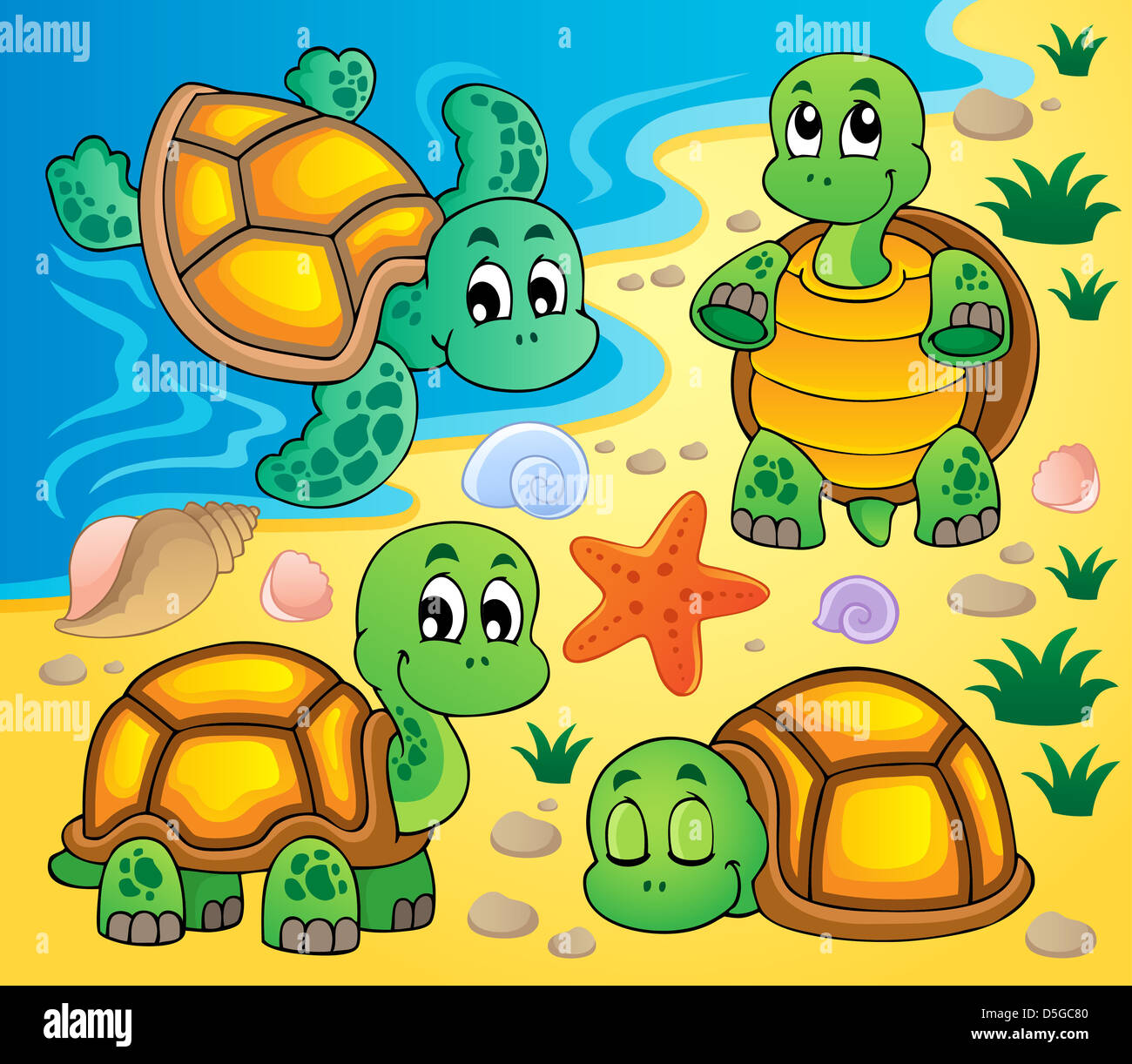 Image with turtle theme 2 - picture illustration Stock Photo - Alamy
