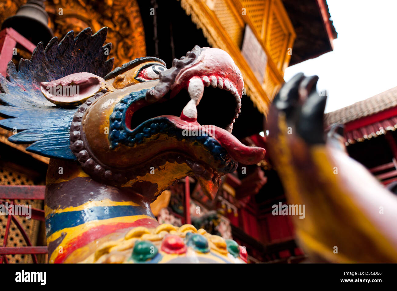 Bagwan Bahal temple altar guardians, Thamel, kathmandu Stock Photo - Alamy