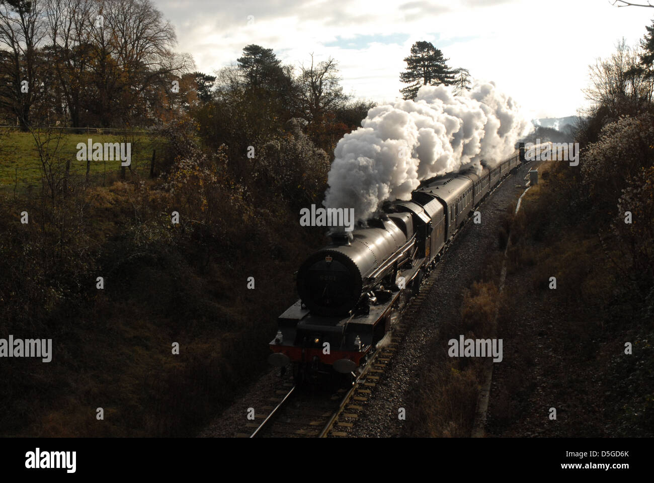 Steam Train in countryside Stock Photo - Alamy