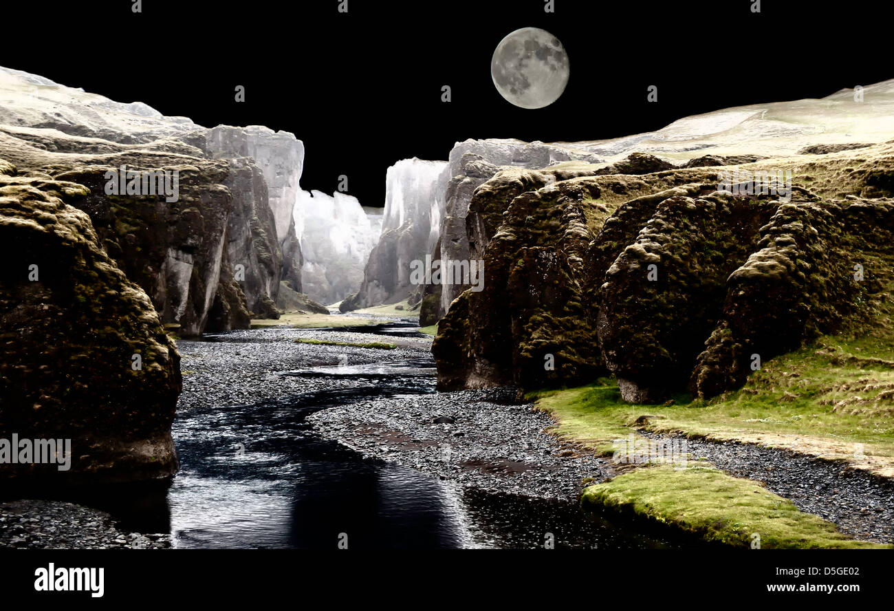 Iceland at night Stock Photo - Alamy