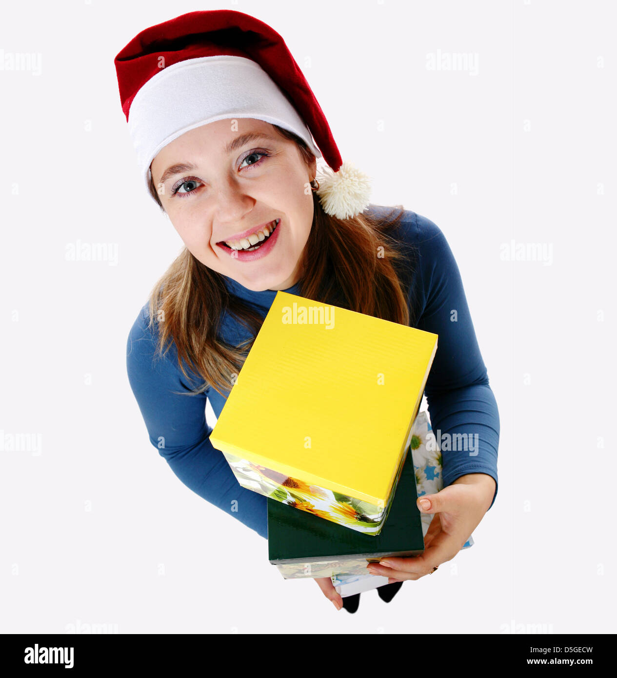 An image of a nice girl with presents Stock Photo - Alamy