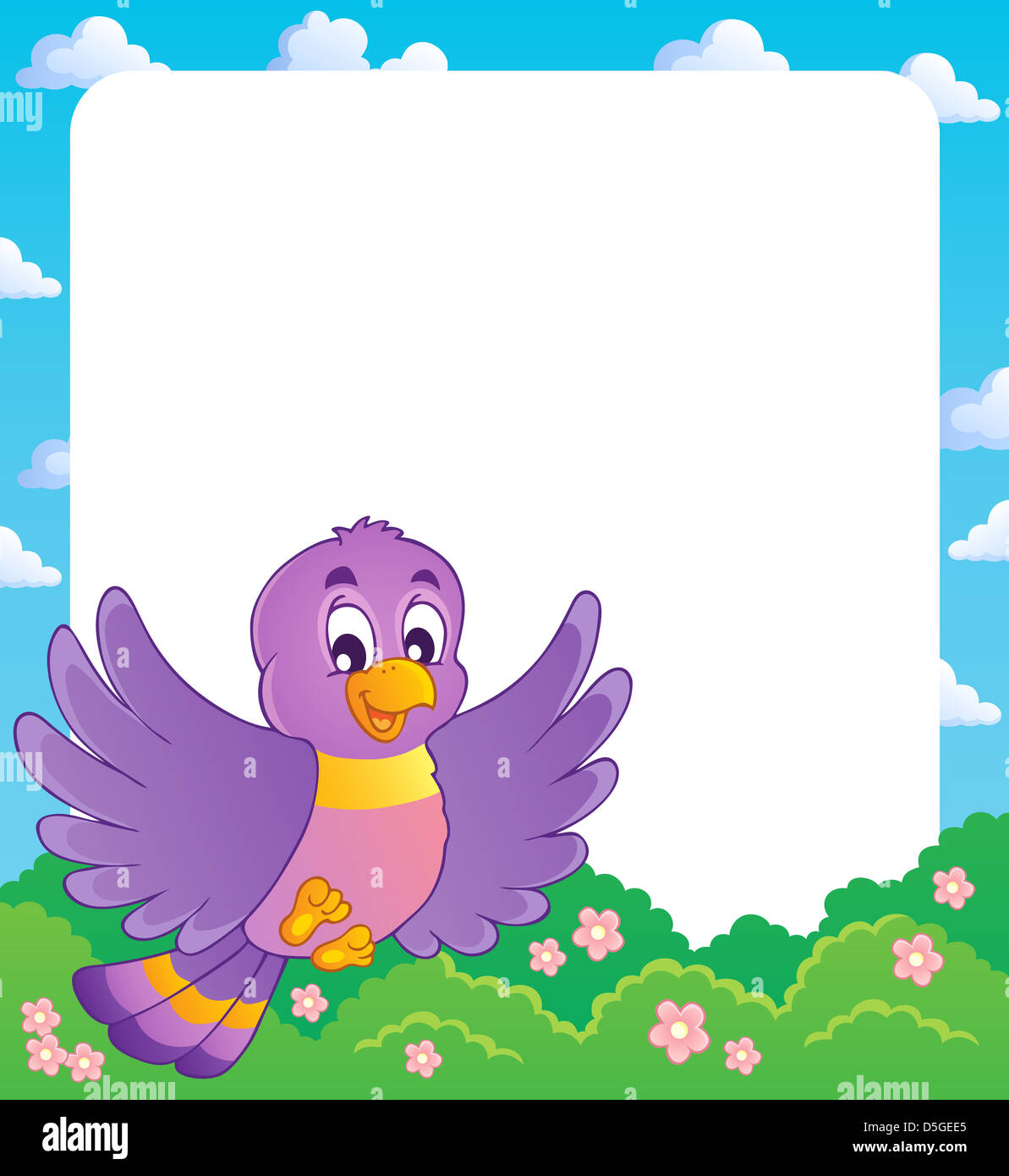 Bird theme frame 1 - picture illustration Stock Photo - Alamy