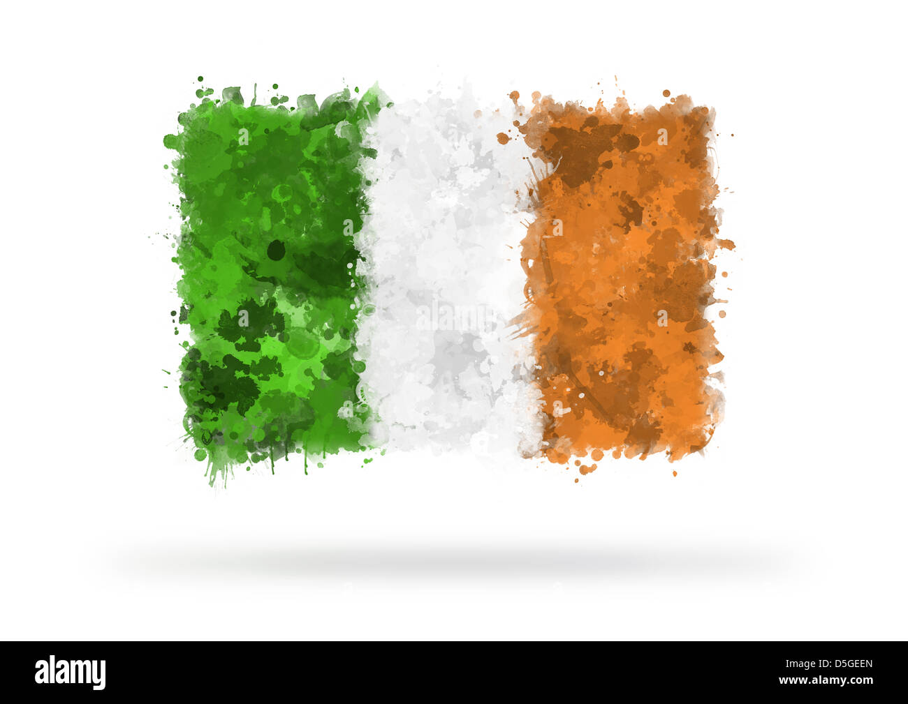 Flag of Ireland painted with watercolors on an isolated background ...