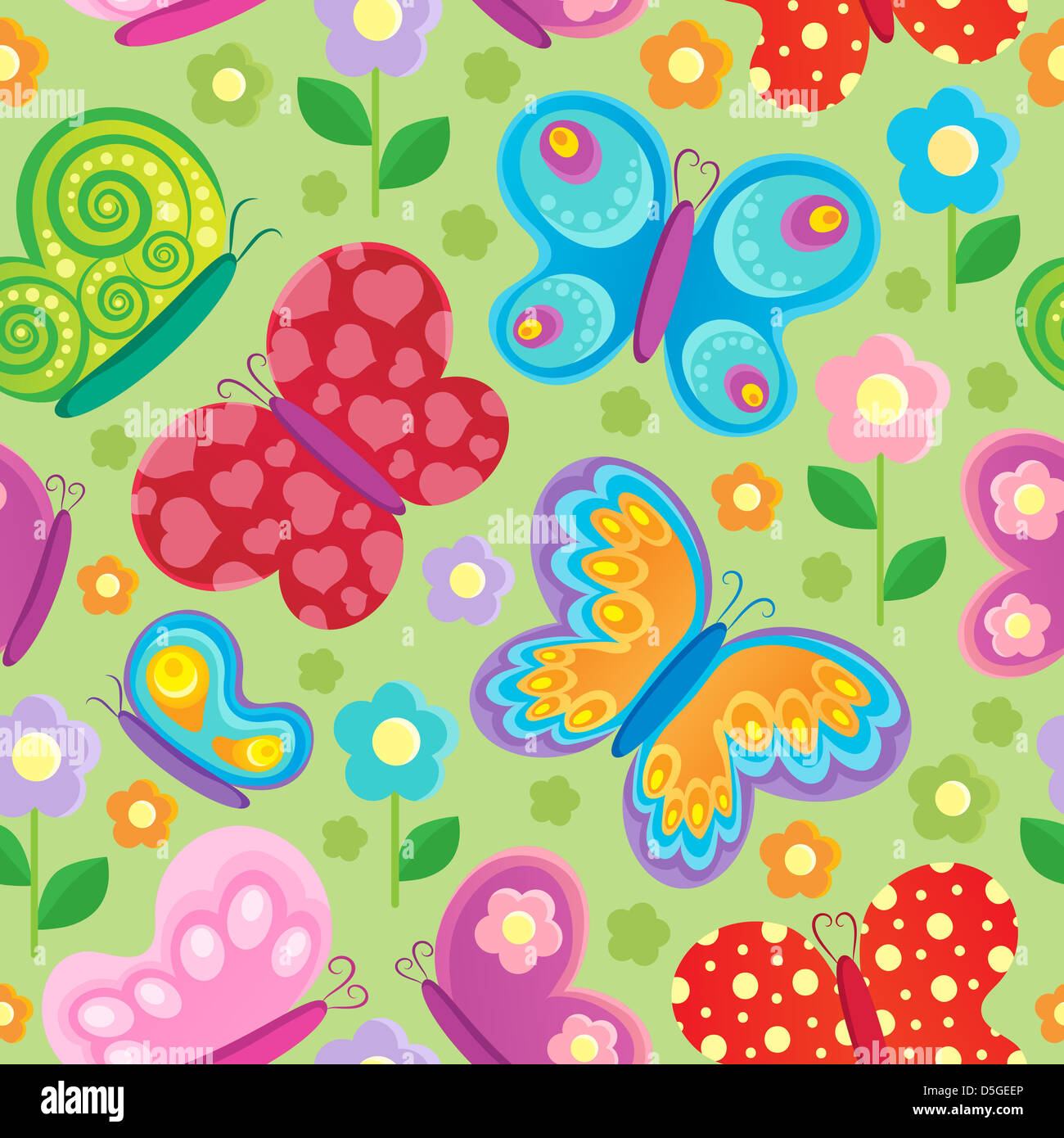 Butterfly seamless background 4 - picture illustration Stock Photo - Alamy