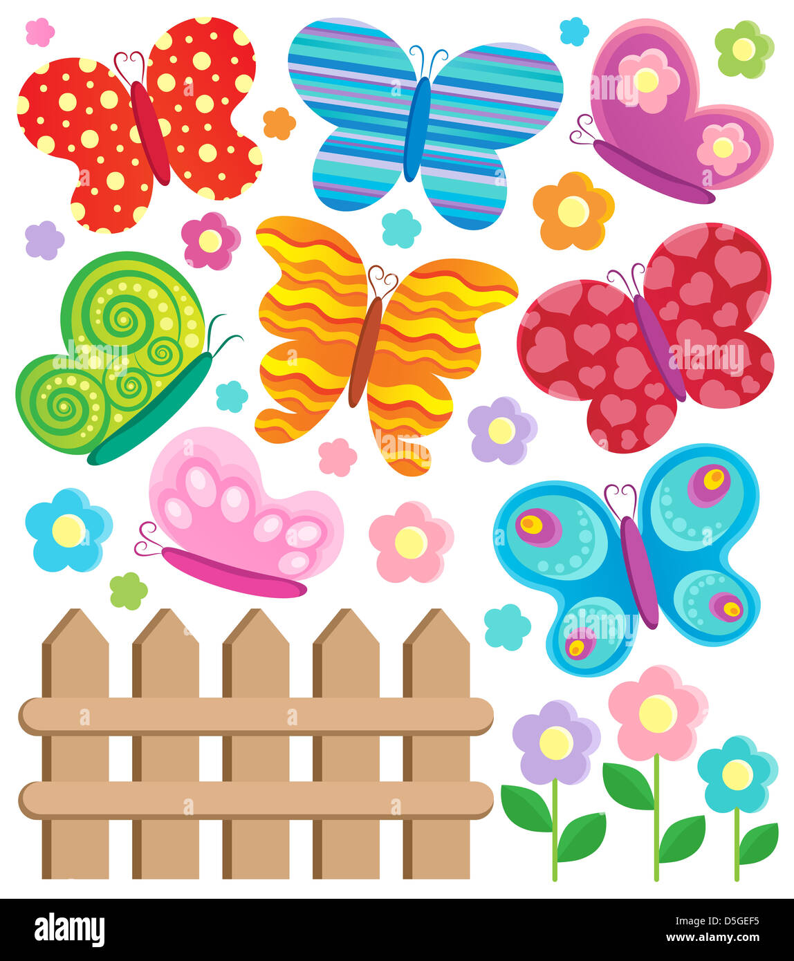 Butterfly theme collection 2 - picture illustration Stock Photo - Alamy