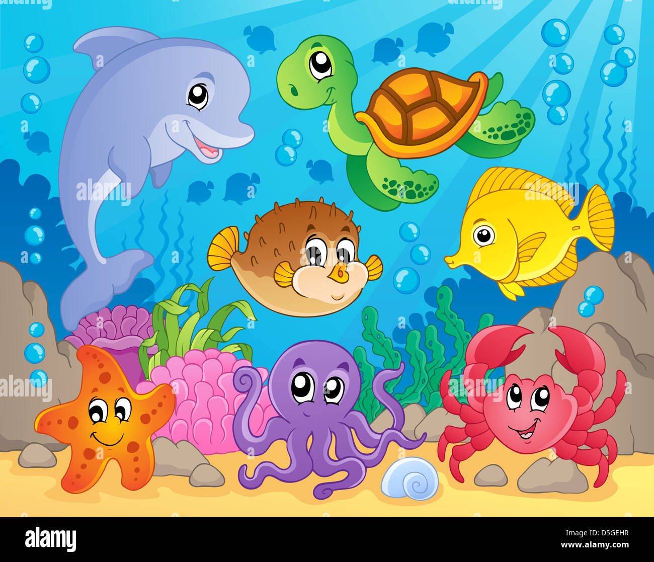 Coral reef theme image 5 - picture illustration Stock Photo - Alamy