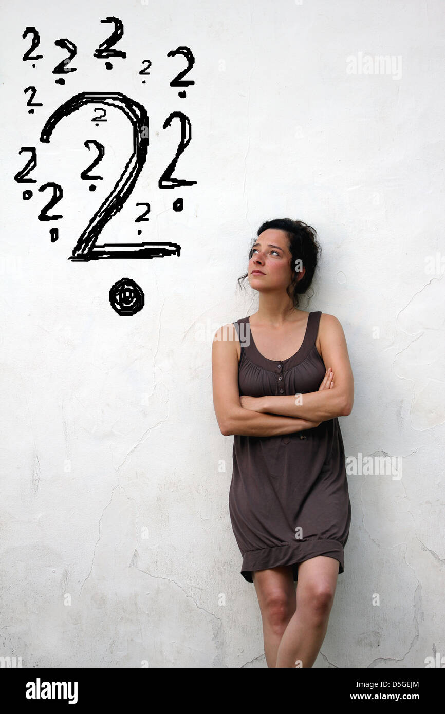 women with question marks Stock Photo - Alamy