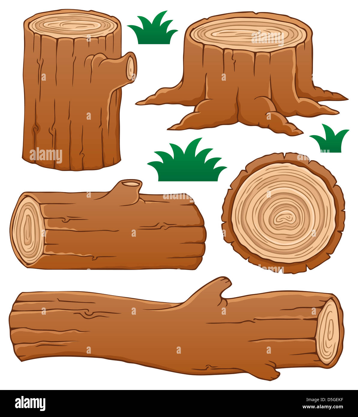 Log theme collection 1 - picture illustration Stock Photo - Alamy