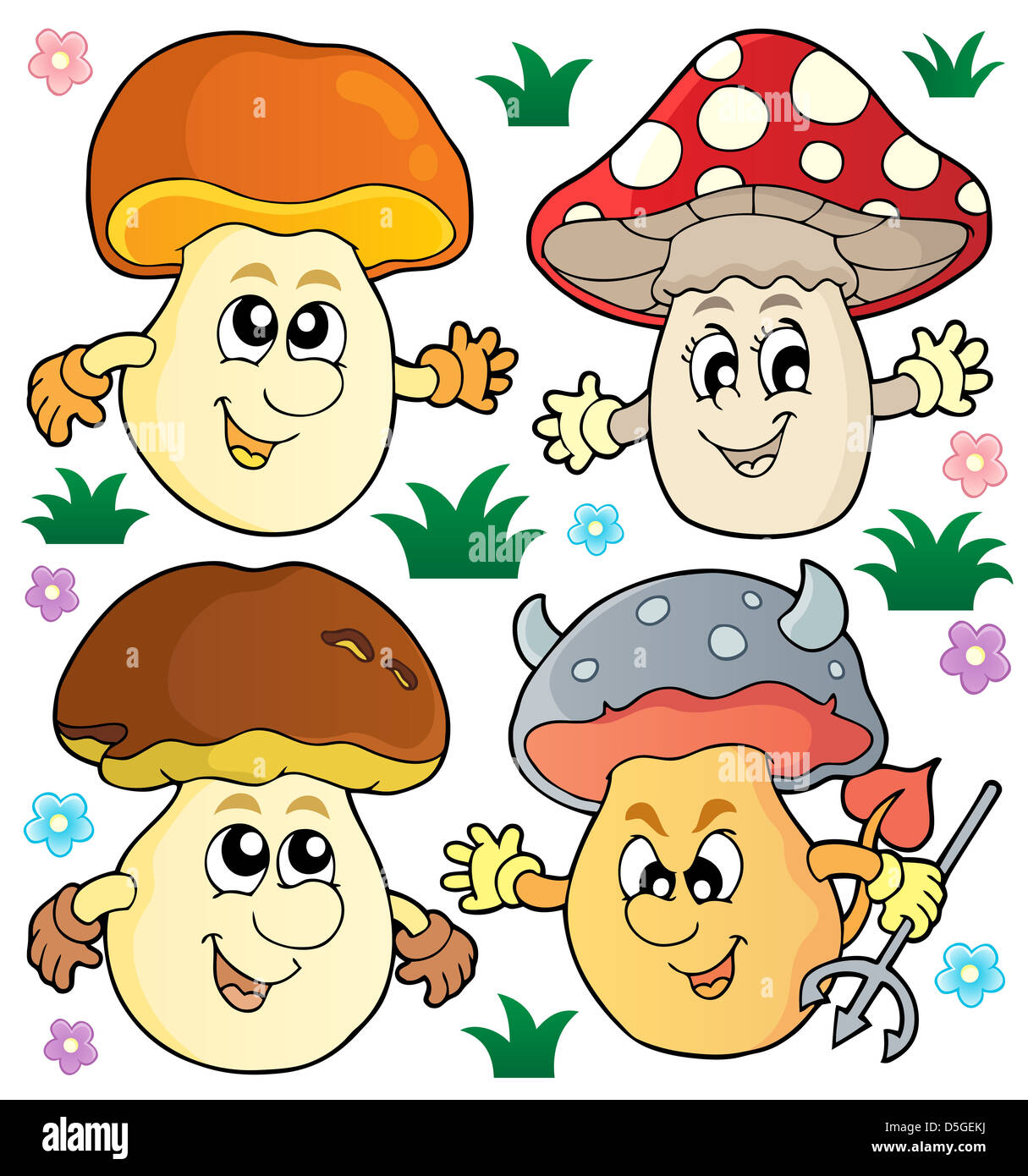 Mushroom theme collection 2 - picture illustration Stock Photo - Alamy