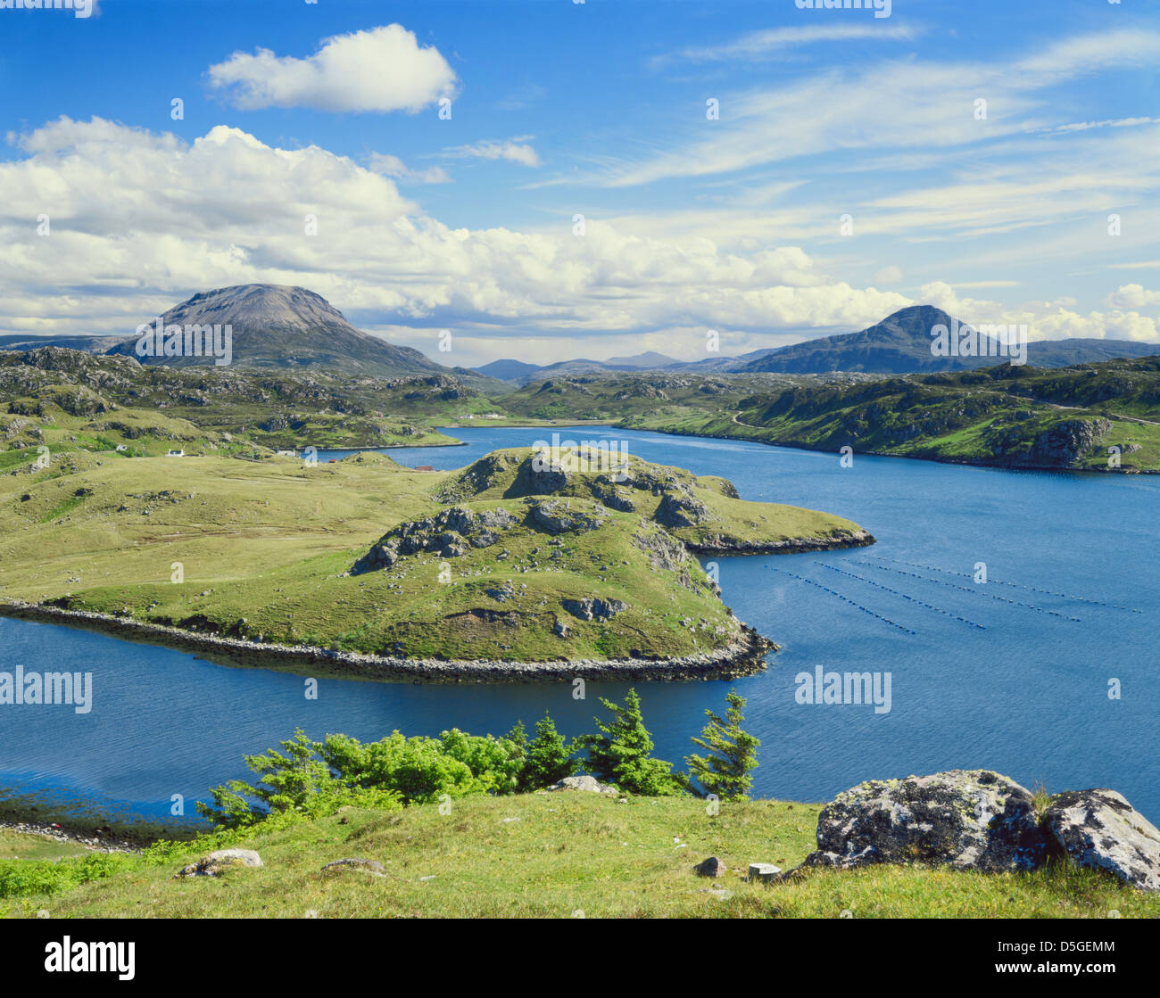 Foinaven Arkle and Ben Stack; Loch Inchard; Highlands; Scotland; GB ...